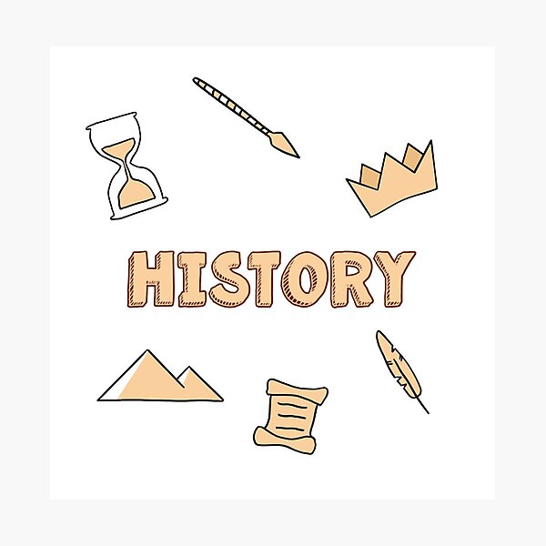 "orange history school subject sticker pack" Photographic Print for ...