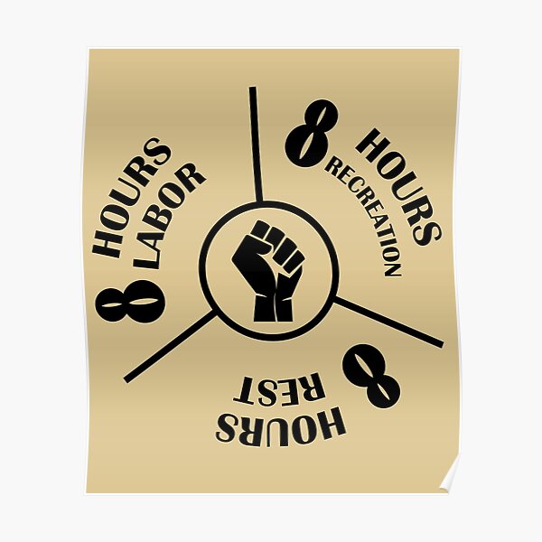 "8 hours Labor, 8 Hours Rest, 8 Hours Recreation" Poster for Sale by ...
