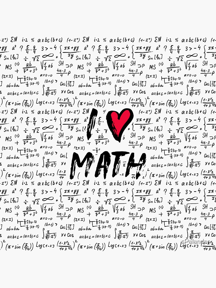 "I love math" Sticker for Sale by sPalandar | Redbubble