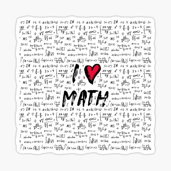"I love math" Sticker for Sale by sPalandar | Redbubble