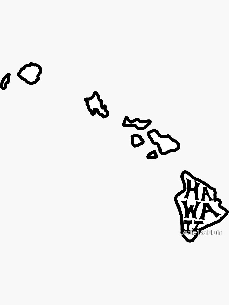 "Hawaii Outline" Sticker for Sale by sadiebaldwin | Redbubble