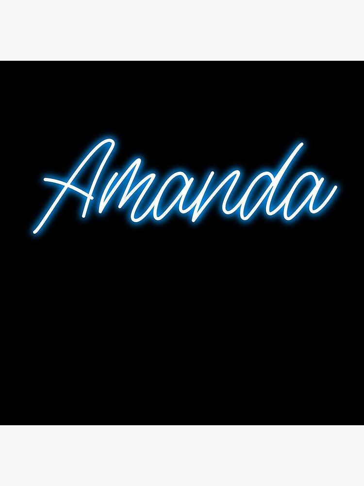Lámina fotográfica «Copia de Amanda letrero de neón luces de neón azul ...
