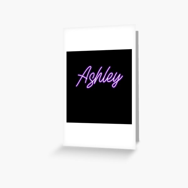 "Ashley neon lights sign purple name" Greeting Card for Sale by ...