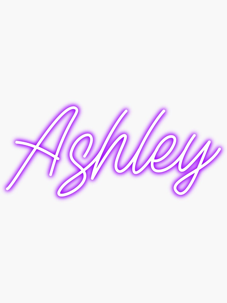 Pegatina «Ashley luces de neón firman nombre morado» de carolynmae ...
