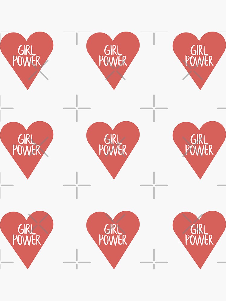 ""Girl Power" Red Hearts Sticker Pack" Sticker for Sale by Lightfield ...