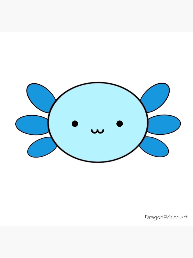 "Kawaii Blue Axolotl" Photographic Print for Sale by DragonPrinceArt ...