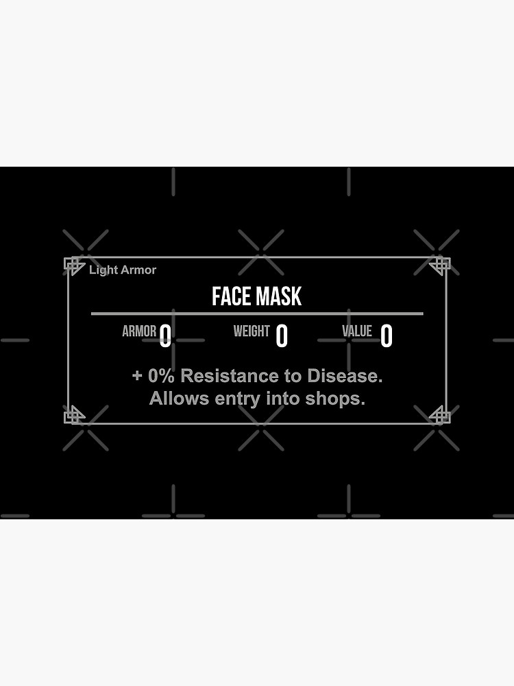 "Skyrim HILARIOUS Face Mask Joke-Mocking Masks" Mask for Sale by ...