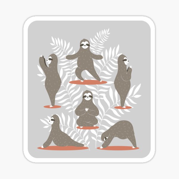 "Cute Sloths Doing Yoga" Sticker for Sale by cutenfunny | Redbubble
