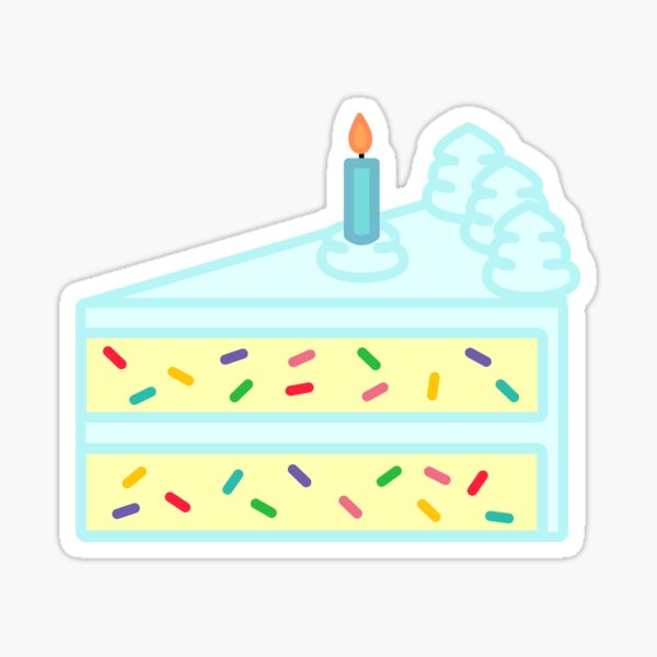 "Funfetti Cake Slice" Sticker for Sale by EmAxolotl | Redbubble