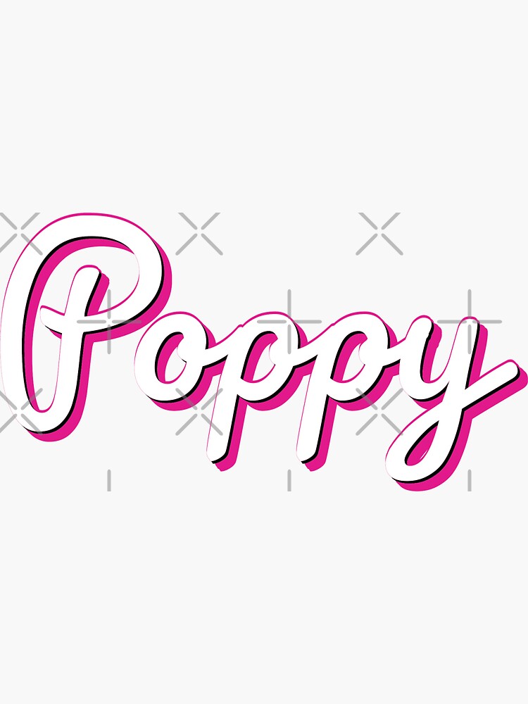 "Poppy - Baby Girl Name" Sticker for Sale by 1PointlessPeach | Redbubble