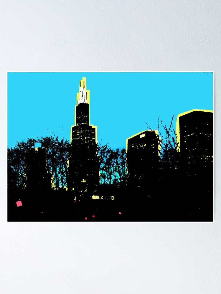 "Yellow Chicago Skyline" Poster for Sale by rlombardo | Redbubble