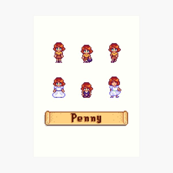 "Stardew Valley Sprites - Penny" Art Print by kathdvd | Redbubble