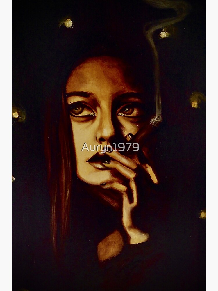 "Smoking Girl " Sticker for Sale by Auryn1979 | Redbubble