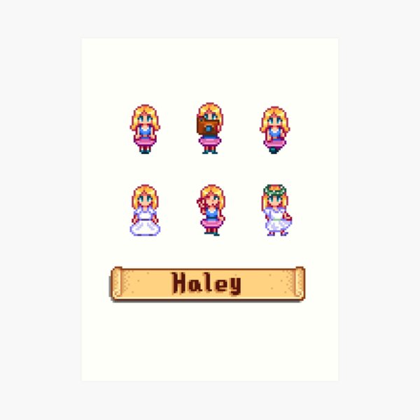 "Stardew Valley Sprites - Haley" Art Print for Sale by kathdvd | Redbubble