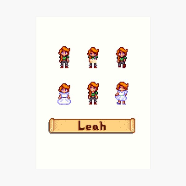 "Stardew Valley Sprites - Leah" Art Print for Sale by kathdvd | Redbubble