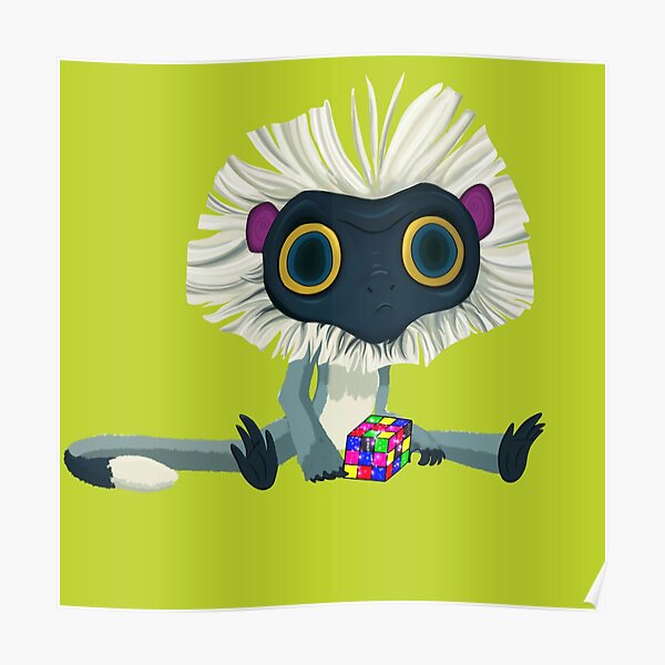 "Cute puzzled monkey" Poster by CHHAYA-ARTS | Redbubble