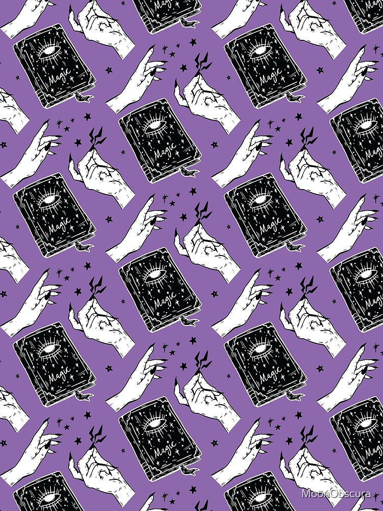 "Magic Spell Book Pattern" Poster by MoonObscura | Redbubble