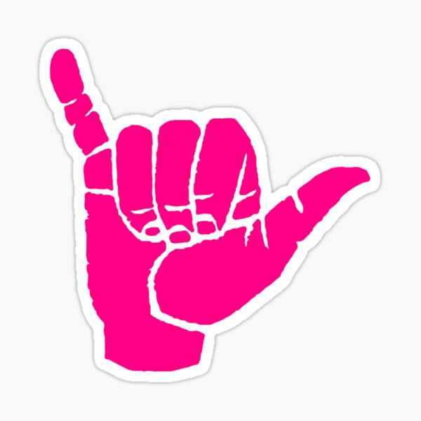 "Pink Shaka " Sticker by amlindley | Redbubble