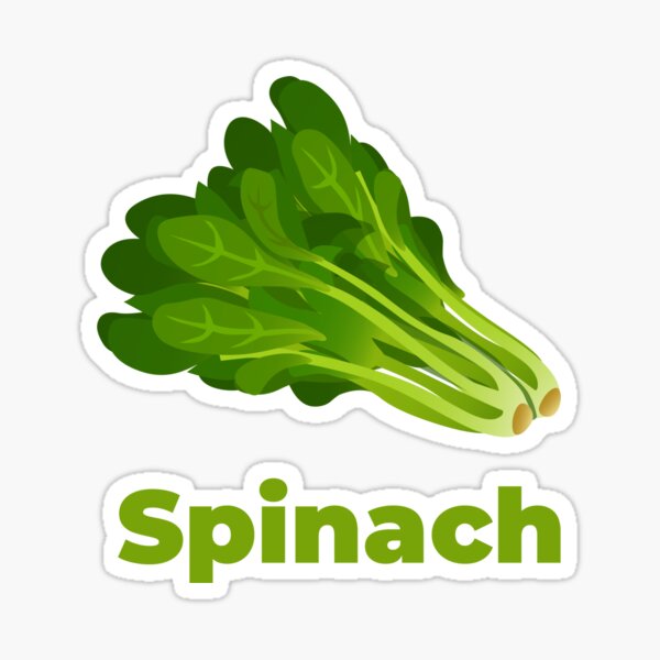 "Spinach Vegetable with Name" Sticker for Sale by nikkihstokes | Redbubble