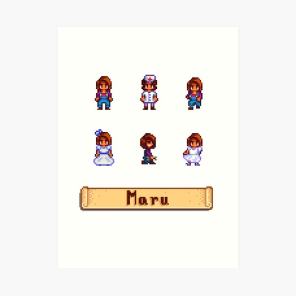"Stardew Valley Sprites - Maru" Art Print by kathdvd | Redbubble
