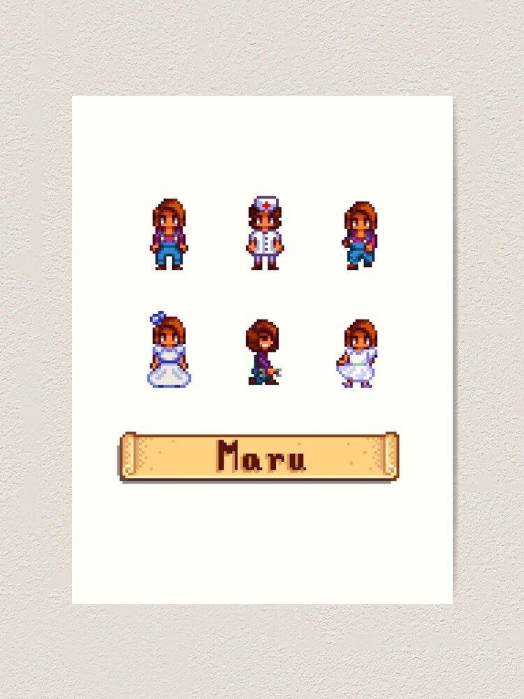 "Stardew Valley Sprites - Maru" Art Print by kathdvd | Redbubble