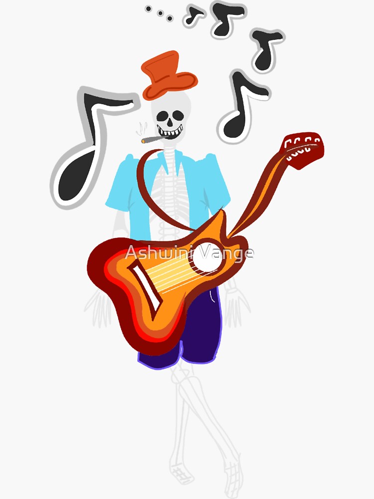 "Skeleton singer" Sticker for Sale by asafeestore | Redbubble