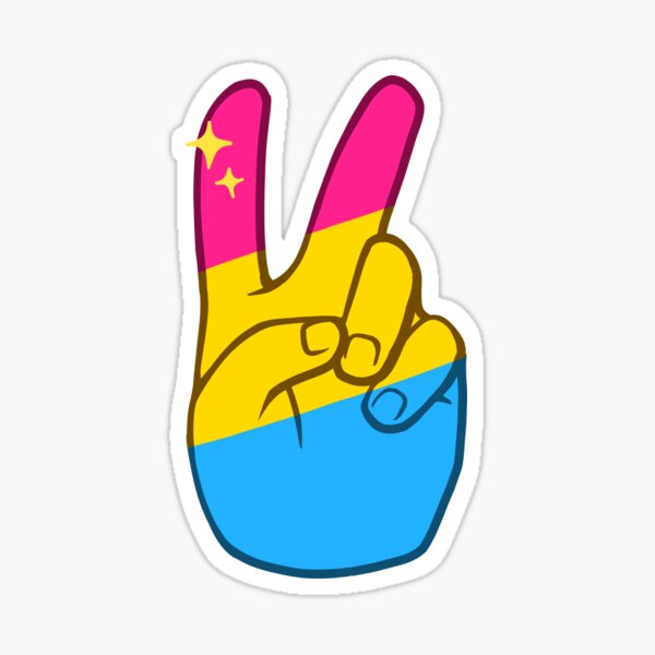 "Pride Peace Sign Design (Pansexual)" Sticker for Sale by Kazooodles ...
