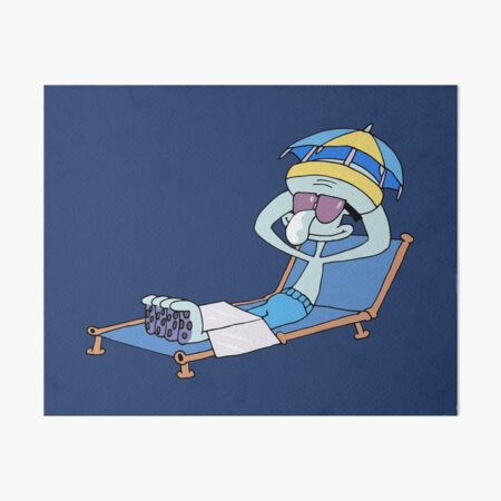 "Squidward Sunbathing" Art Board Print for Sale by savesarah | Redbubble