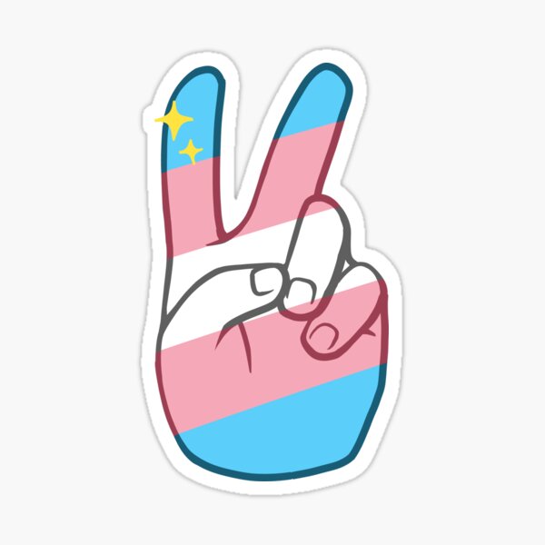 "Pride Peace Sign Design (Transgender)" Sticker by Kazooodles | Redbubble