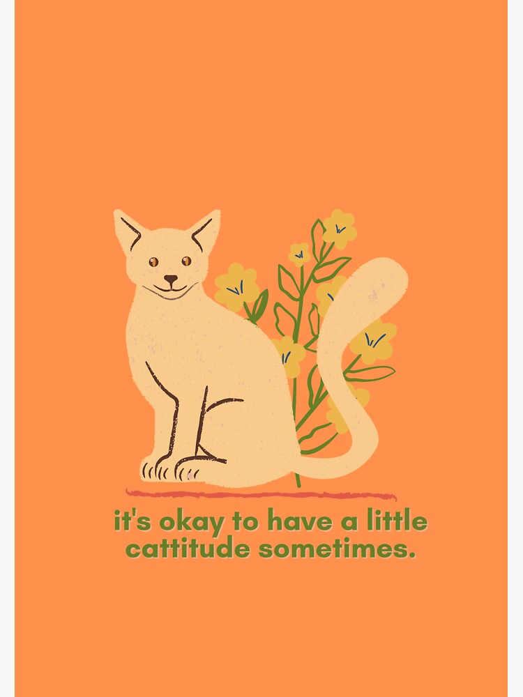 "cattitude" Sticker by Pigura | Redbubble