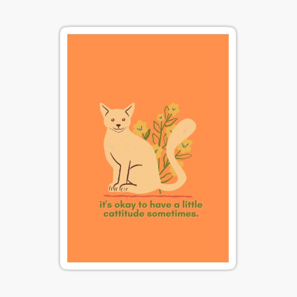 "cattitude" Sticker by Pigura | Redbubble