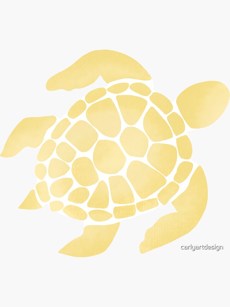 "Watercolor Yellow Turtle" Sticker by carlyartdesign | Redbubble