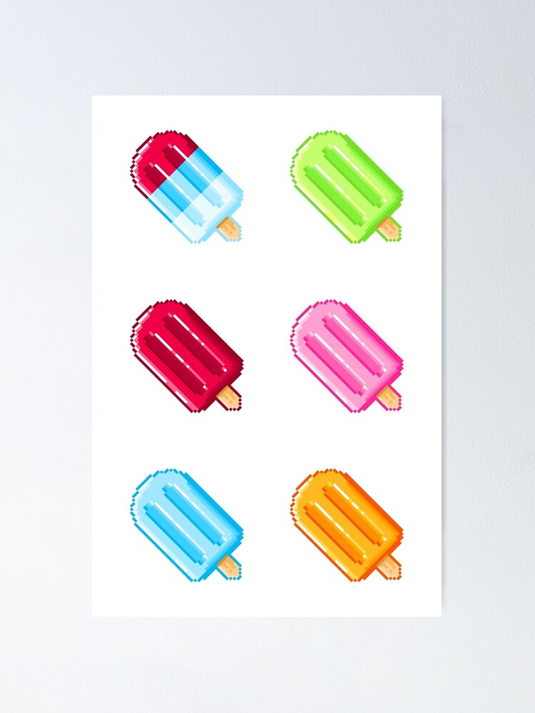 "Pixel Art Popsicles" Poster by loren-stump | Redbubble