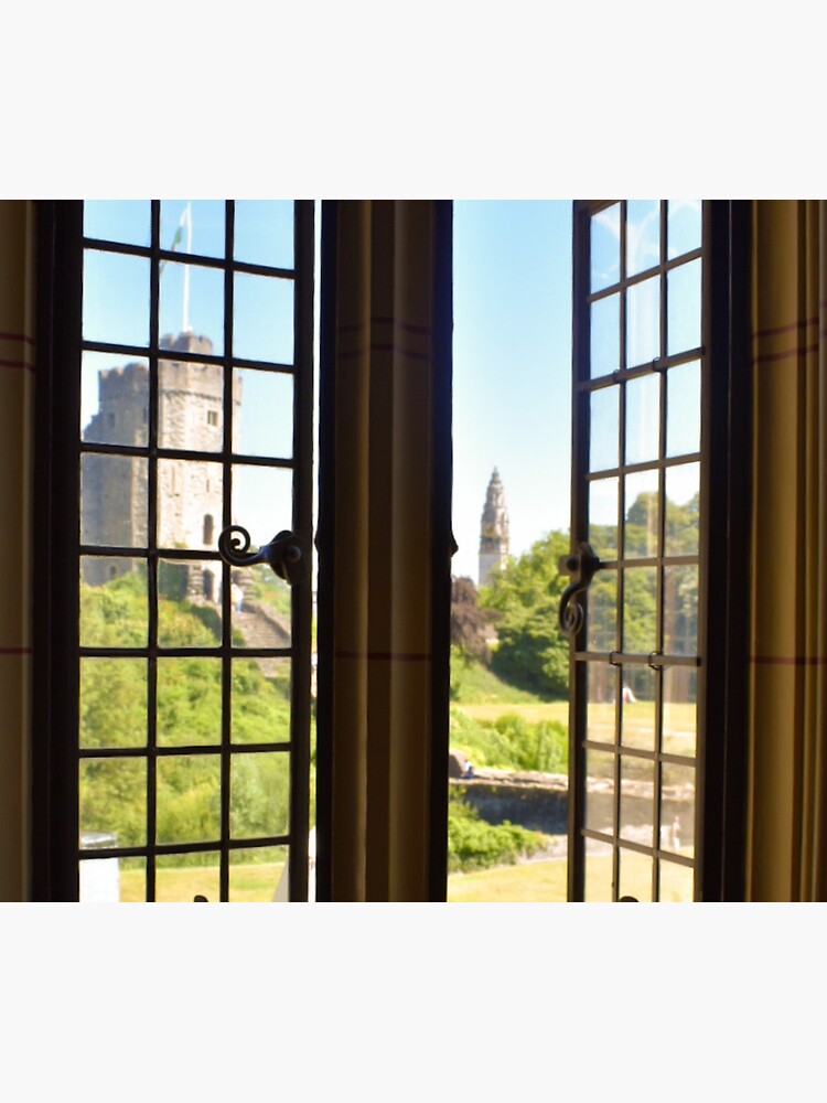 "View of Cardiff Castle from window." Sticker for Sale by ...