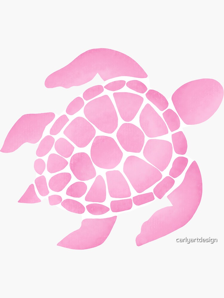 "Watercolor Light Pink Turtle" Sticker for Sale by carlyartdesign ...