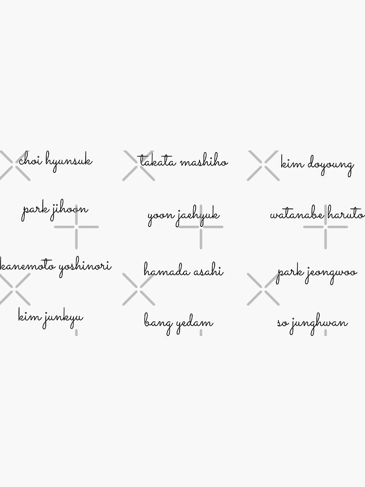 "TREASURE Members Names OT12" Sticker for Sale by katherinesbored ...