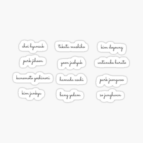 "TREASURE Members Names OT12" Sticker for Sale by katherinesbored ...
