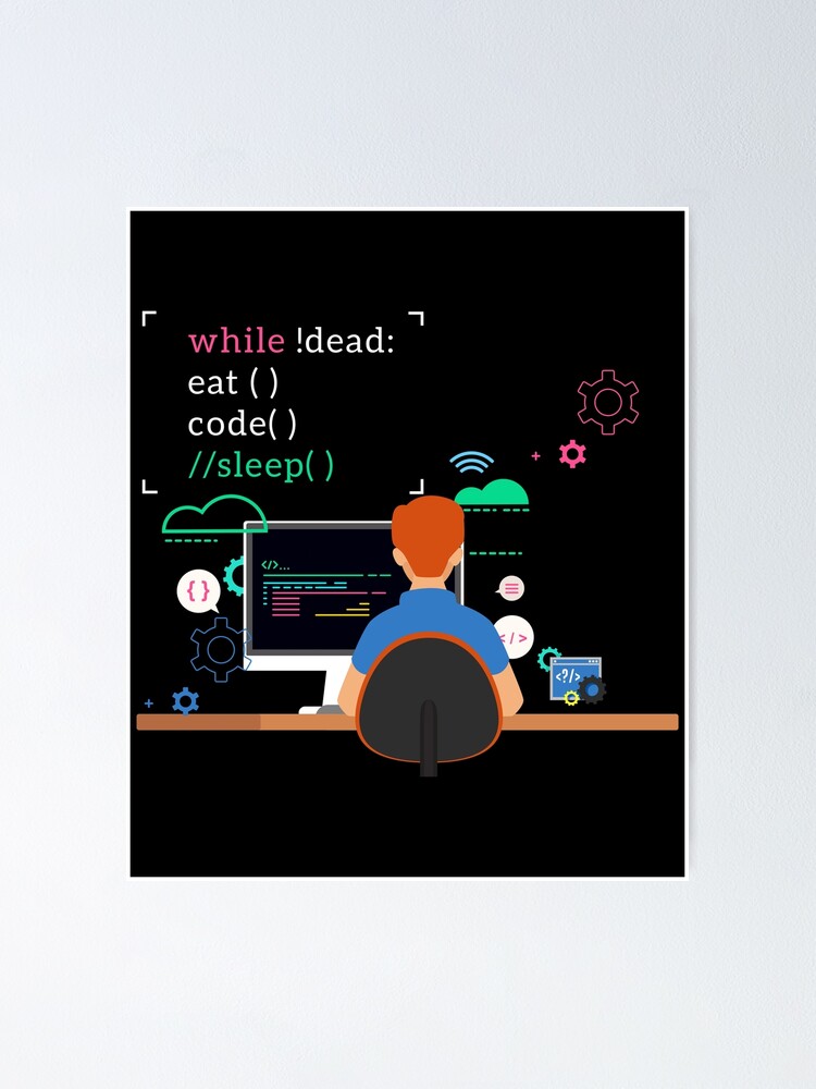 "Eat Sleep Code Computer Science Programming design product" Poster for Sale by Lisbob | Redbubble