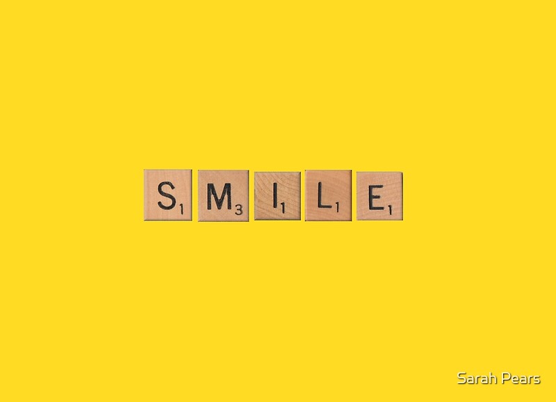 "Smile Scrabble Letters" by Sarah Pears | Redbubble