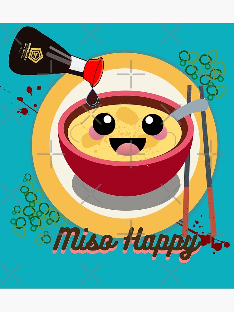 "Miso Happy Tshirt Japanese Character Anime Cute Funny Kawaii Graphic ...