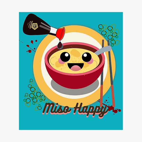 "Miso Happy Tshirt Japanese Character Anime Cute Funny Kawaii Graphic ...