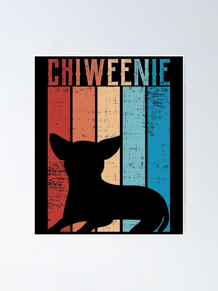 Póster «Lindo diseño retro de regalo de silueta de Chiweenie para el ...