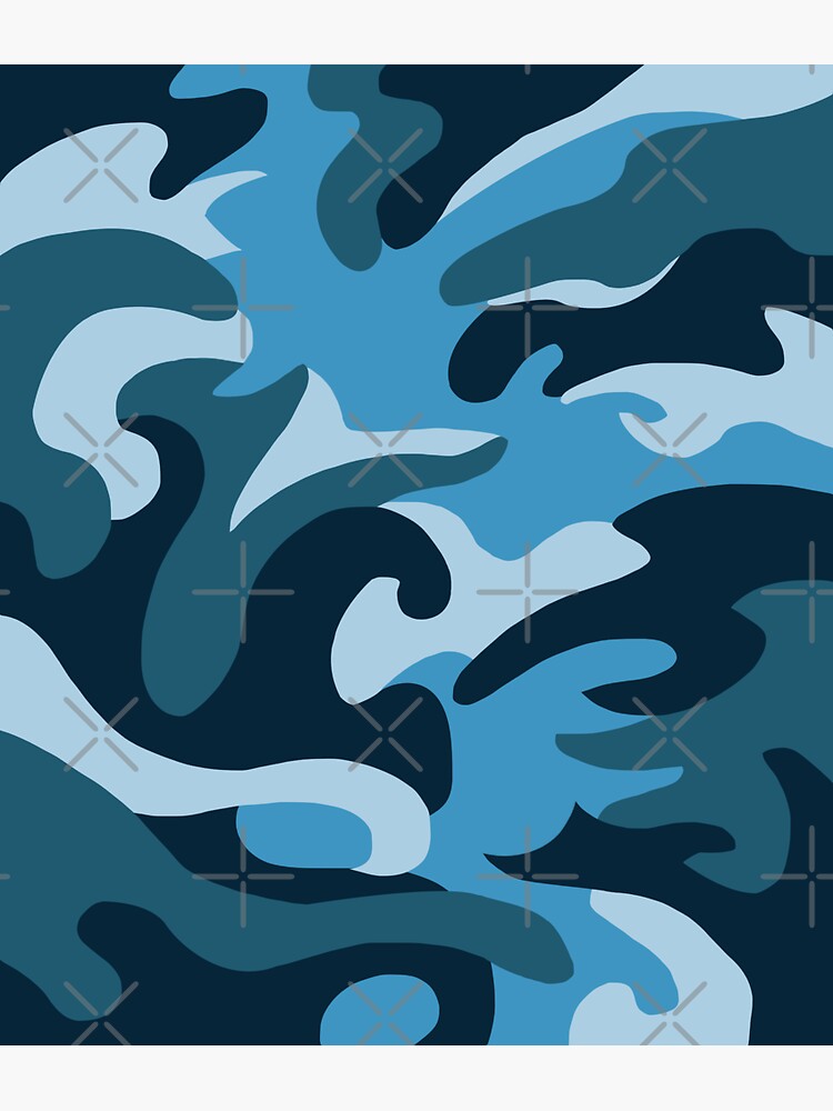 "Waves Camouflage" Sticker for Sale by CrystalPatterns | Redbubble