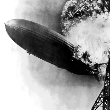 "Zeppelin burning" Sticker for Sale by Poptopia | Redbubble