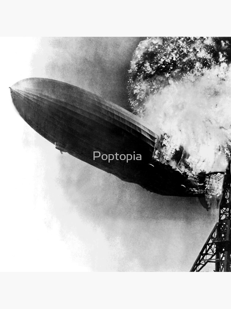 "Zeppelin burning" Sticker for Sale by Poptopia | Redbubble