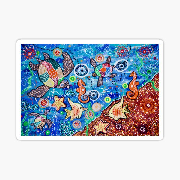 "BARRIER REEF DREAMTIME" Sticker for Sale by kunjawildifeart | Redbubble