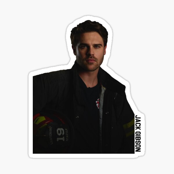 "STATION 19 - JACK GIBSON - GREY DAMON" Sticker for Sale by emilybraz7 ...