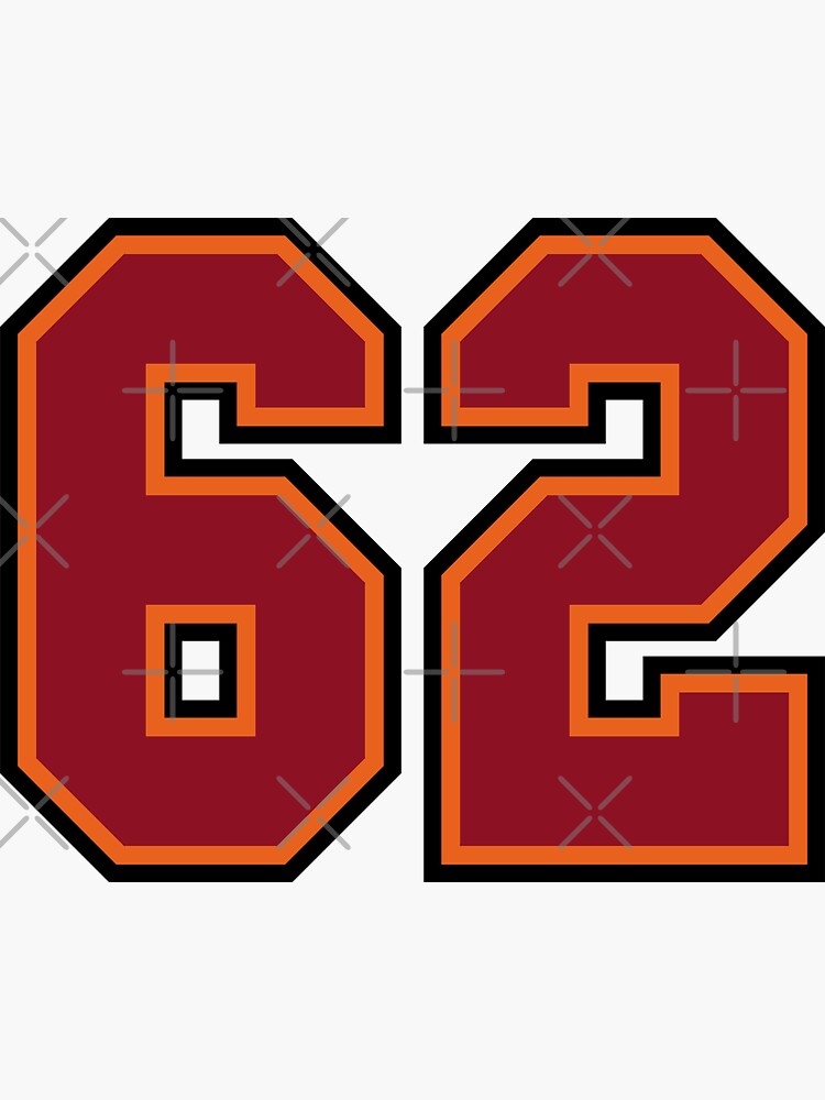 "Number 62 Sports Tampa Sixty-Two Jersey" Sticker by HelloFromAja ...
