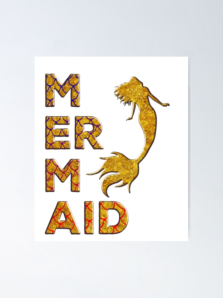 "Gold Mermaid 3D T-shirt and Accessories" Poster for Sale by ...