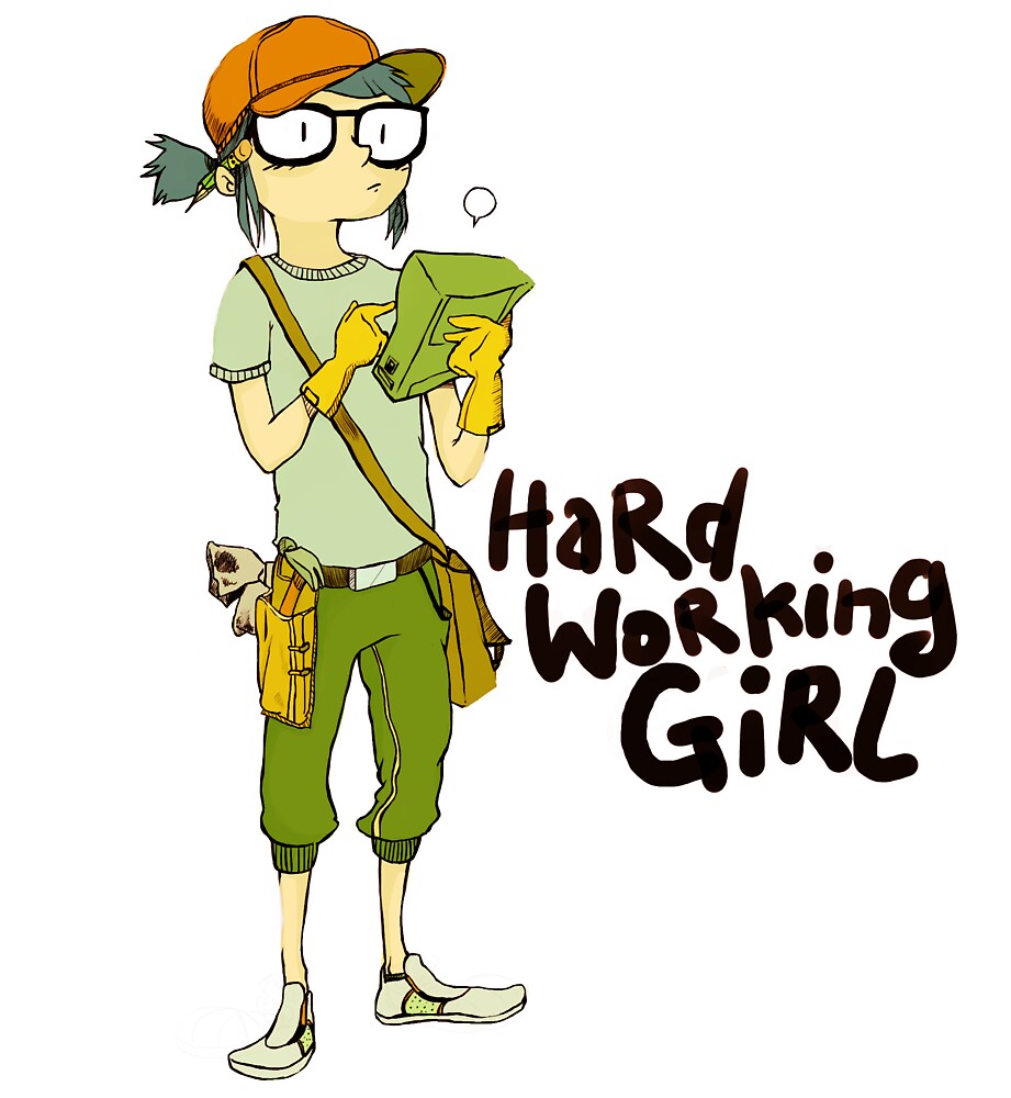 "Hard working girl" by SleepyMug | Redbubble